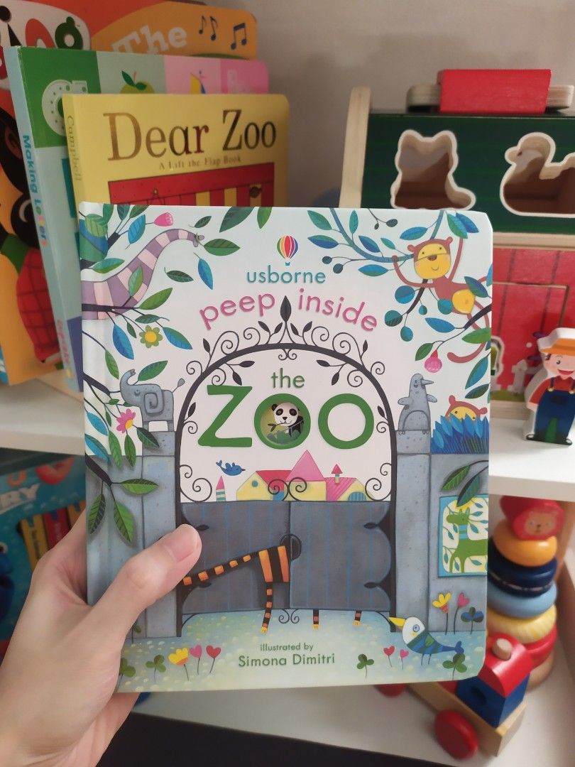 Usborne Peep Inside The Zoo Lift the flap Board Book, Hobbies & Toys ...