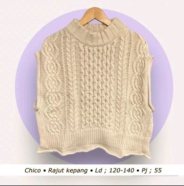 vest rajut, Fesyen Wanita, Pakaian Wanita, Atasan di Carousell