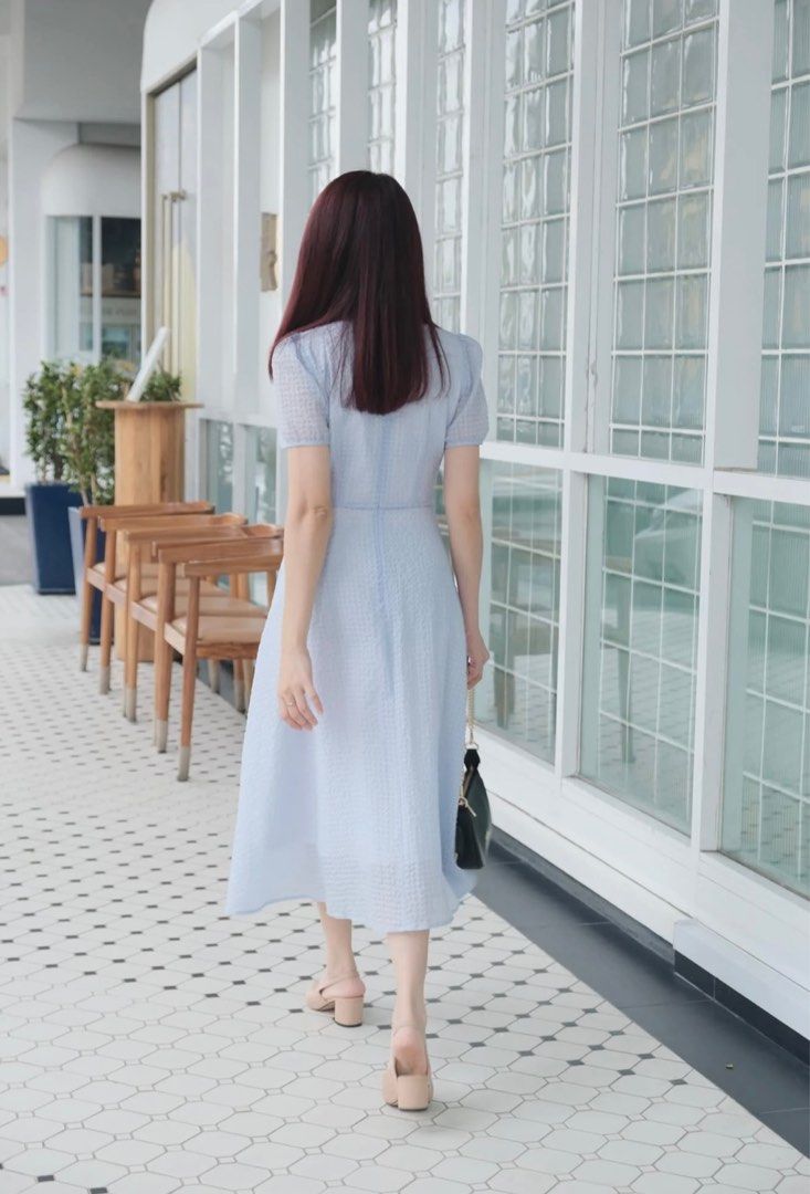 Light Blue Waffle Disney Princess Dinner Dress Dating dress , Women's ...