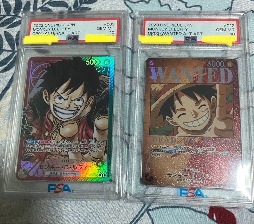 WTS OP01 OP03 Luffy Leader AA/ Wanted Luffy PSA 10 Slab One Piece TCG ...