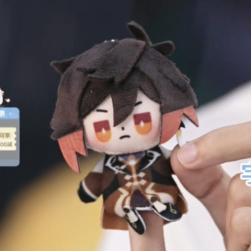 [wts]Genshin impact plush doll finger puppet zhongli raiden shogun ...