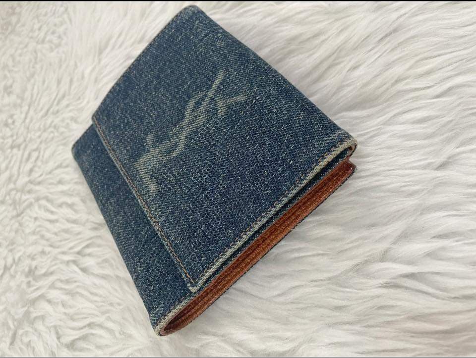 YSL Denim Wallet, Women's Fashion, Bags & Wallets, Wallets & Card ...