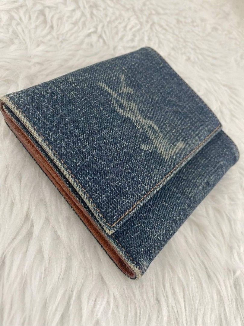 YSL Denim Wallet, Women's Fashion, Bags & Wallets, Wallets & Card ...