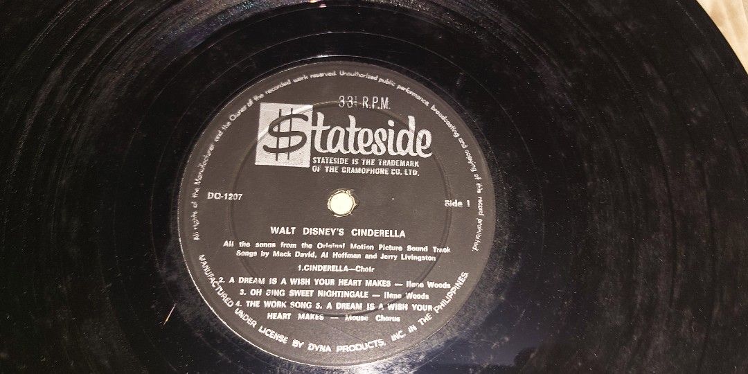 1959 Walt Disney's Cinderella Soundtrack Collectible Vinyl Record Plaka ...