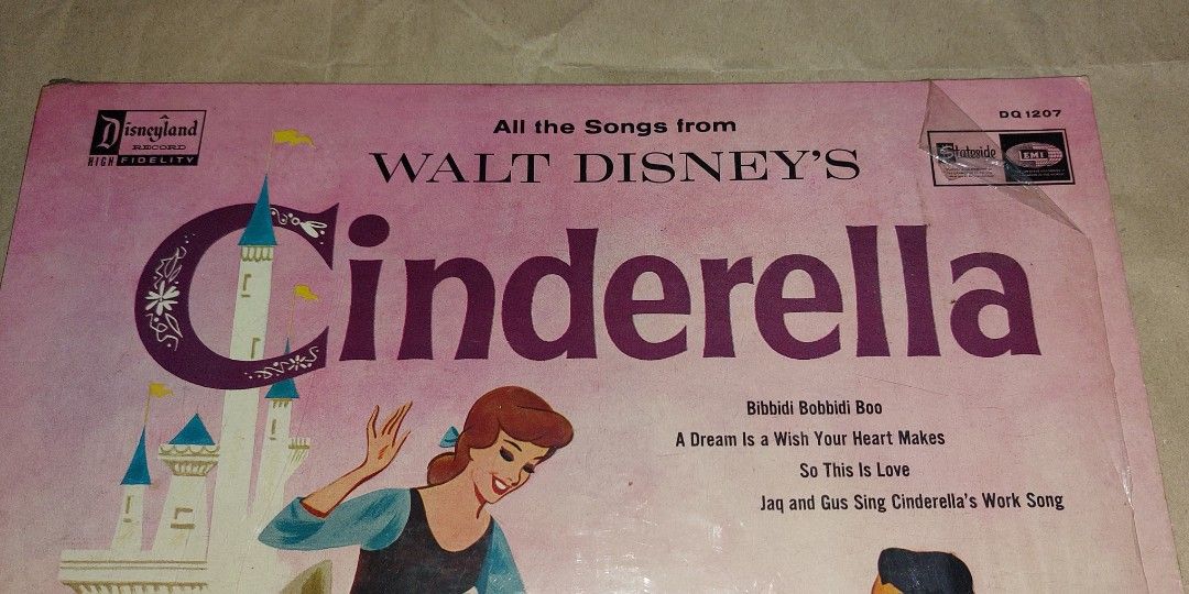 1959 Walt Disney's Cinderella Soundtrack Collectible Vinyl Record Plaka ...