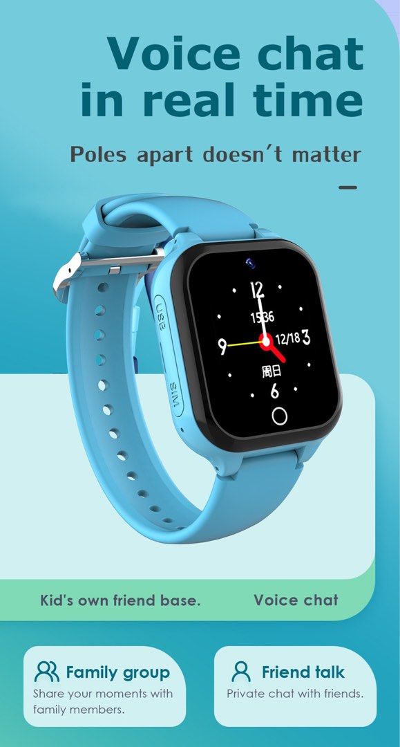 4G Kids Smartwatch, GPS Kids Smart Watch Phone Video Call Digital Smart ...