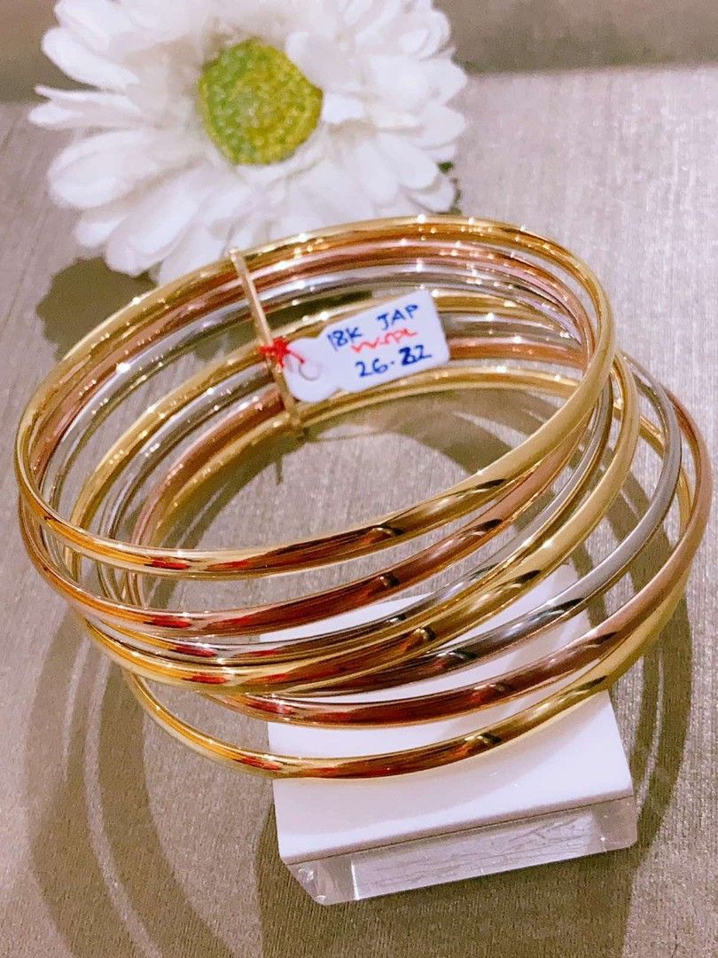 7days 18k Gold Bangles on Carousell