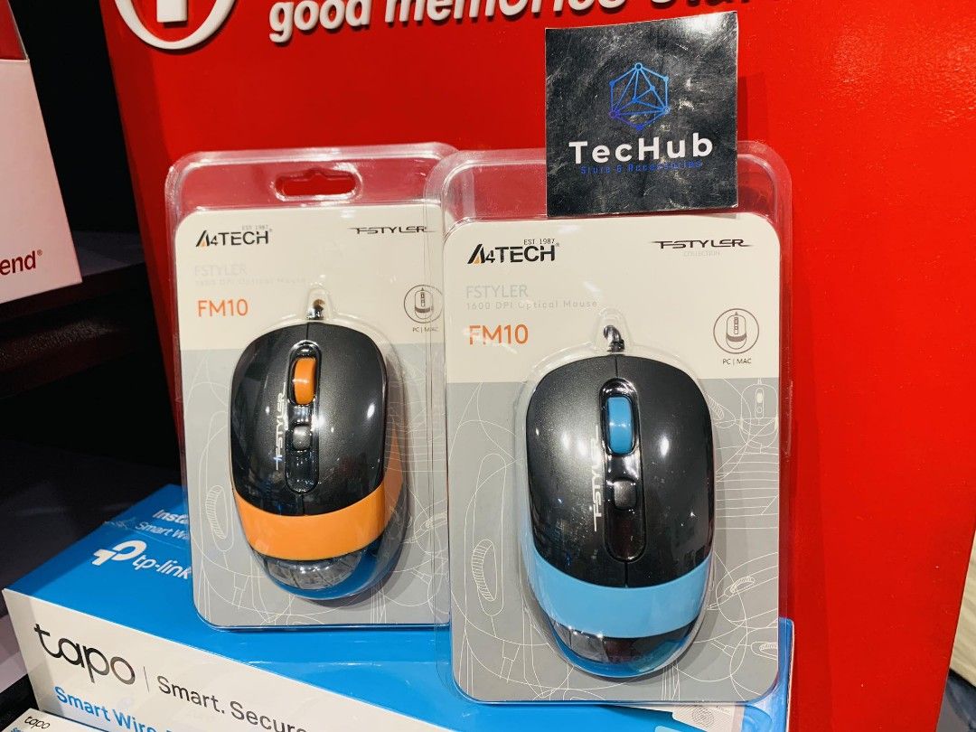 A4Tech Fstyler FM10 Wired Mouse USB Blue/Orange on Carousell