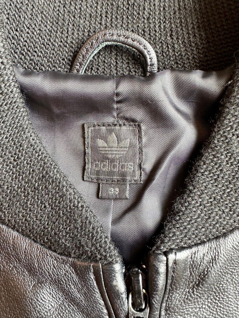 Adidas Leather Jacket, 女裝, 外套及戶外衣服 - Carousell