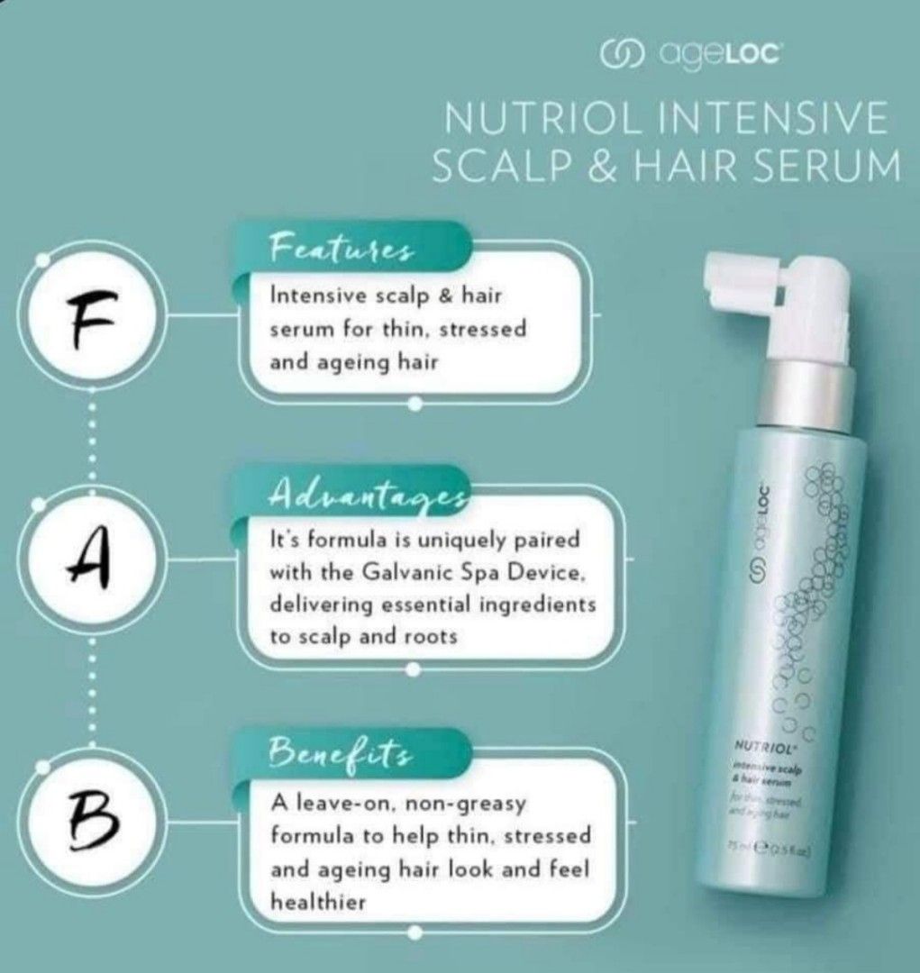 Ageloc Nutriol Intensive Scalp and Hair Serum, Beauty & Personal Care ...