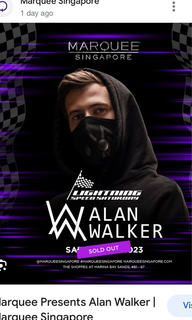Alan Walker Tickets for Marquee F1 Party 16 September, Tickets ... Alan Walker Tickets for Marquee F1 Party 16 September, Tickets ...
