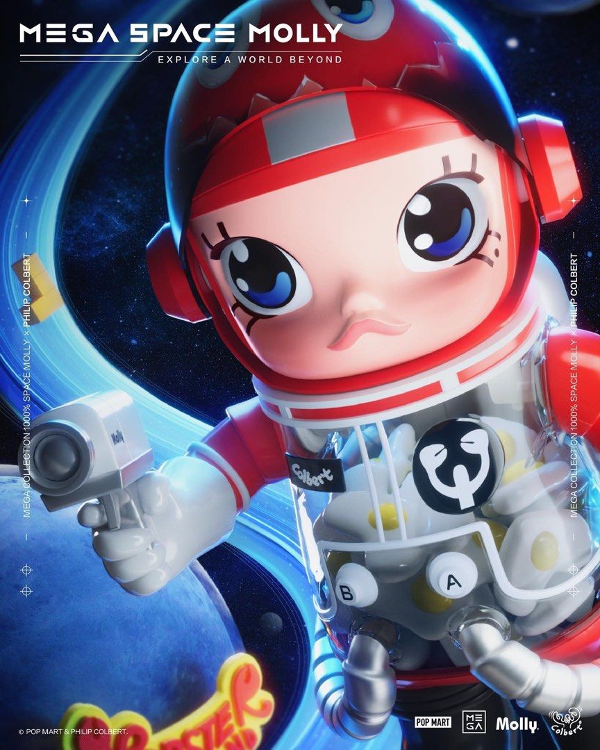 Authentic SG POPMart 1000% MEGA RESERVE SERIES LOBSTER SPACE MOLLY X ...