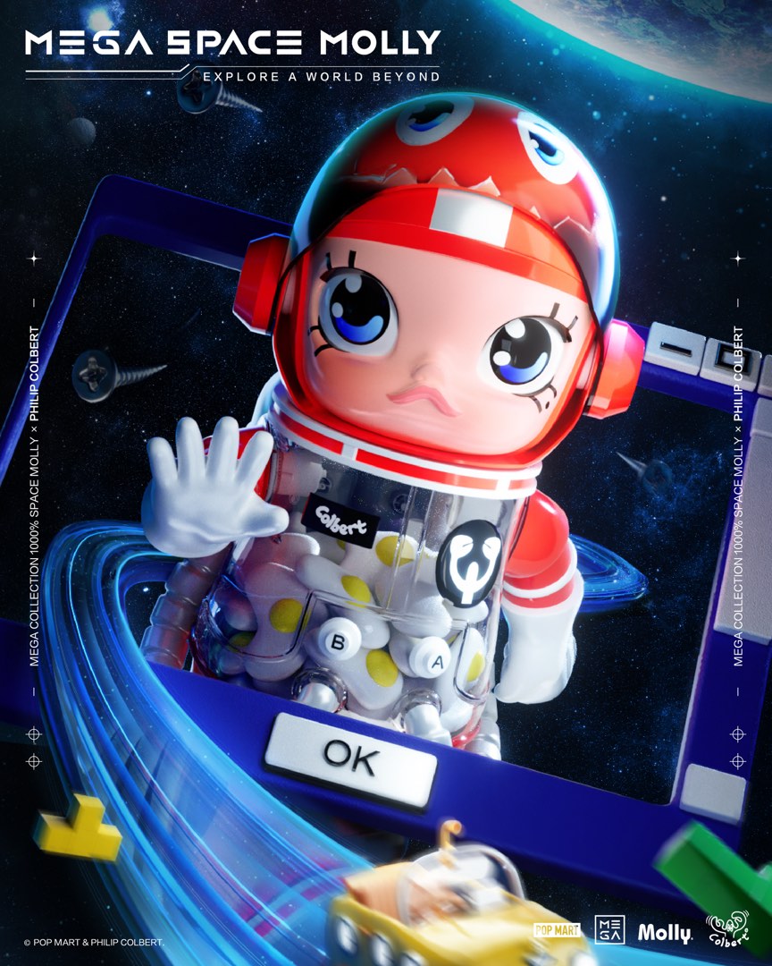Authentic SG POPMart 1000% MEGA RESERVE SERIES LOBSTER SPACE MOLLY X ...