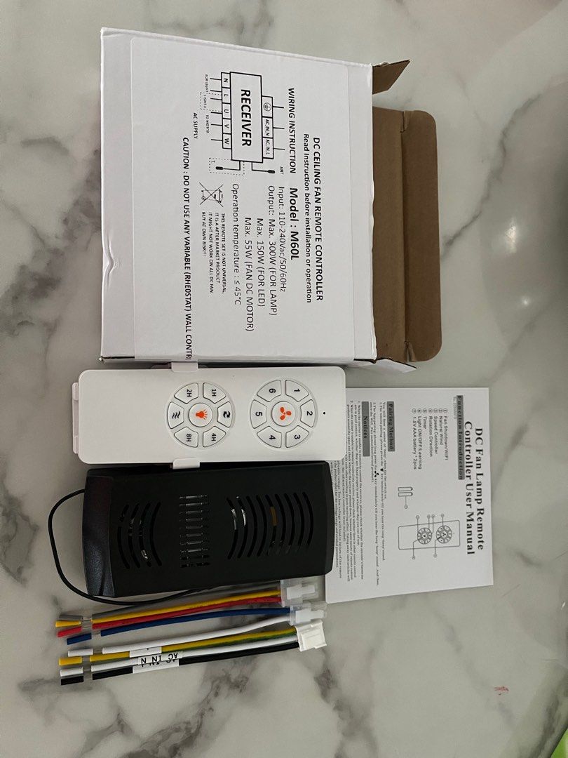 Ceiling fan 6-speed with light remote control kit, Furniture & Home ...