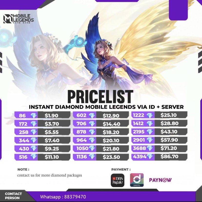 CHEAP INSTANT MOBILE LEGENDS/MLBB DIAMONDS VIA ID AND SERVER, Video ...