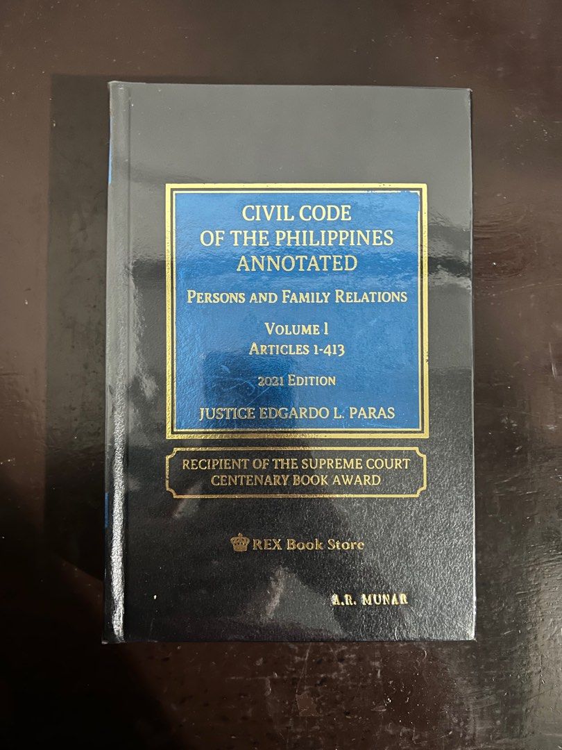 Civil Code of the Philippines Annotated Vol. 1 by Paras (2021), Hobbies ...