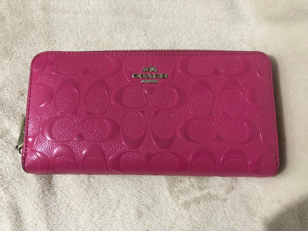 Coach pink wallet embossed, Women's Fashion, Bags & Wallets, Wallets ...
