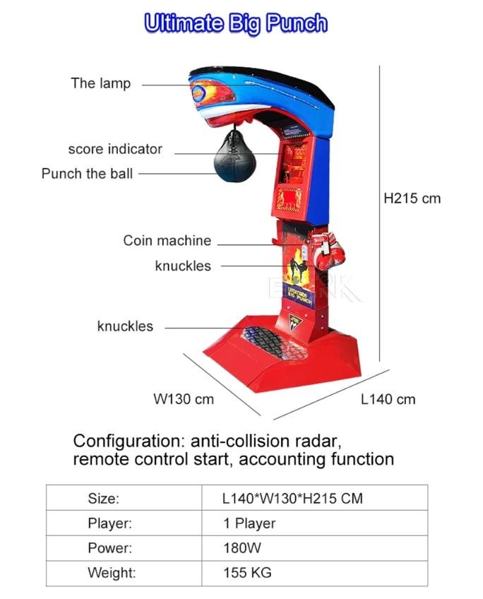 Coin Operated Arcade Prize Redemption Machine Punch Boxing Game Machine ...