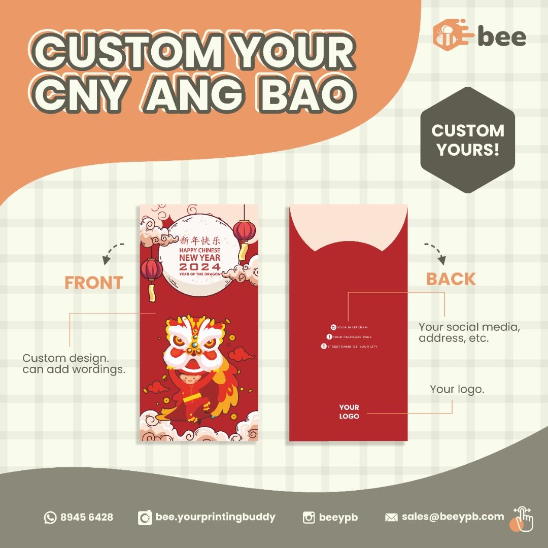 CUSTOM ANG BAO | RED PACKET | CNY ENVELOPE ENVELOPE | ANGBAO WITH BOX ...