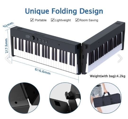 Digital Piano foldable piano KONIX PJ88C foldable piano, Hobbies & Toys, Music & Media, Musical ...