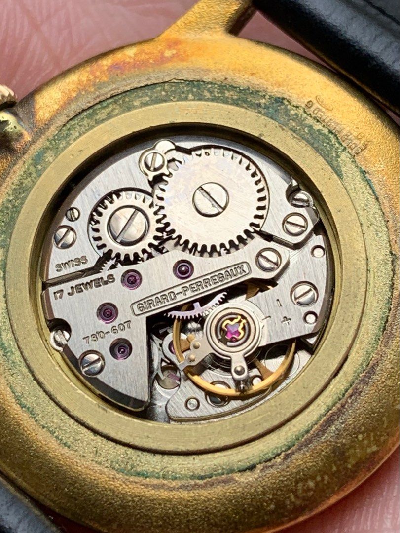 (Extremely rare) Girard Perregaux with a stone dial Calatrava case, Men ...