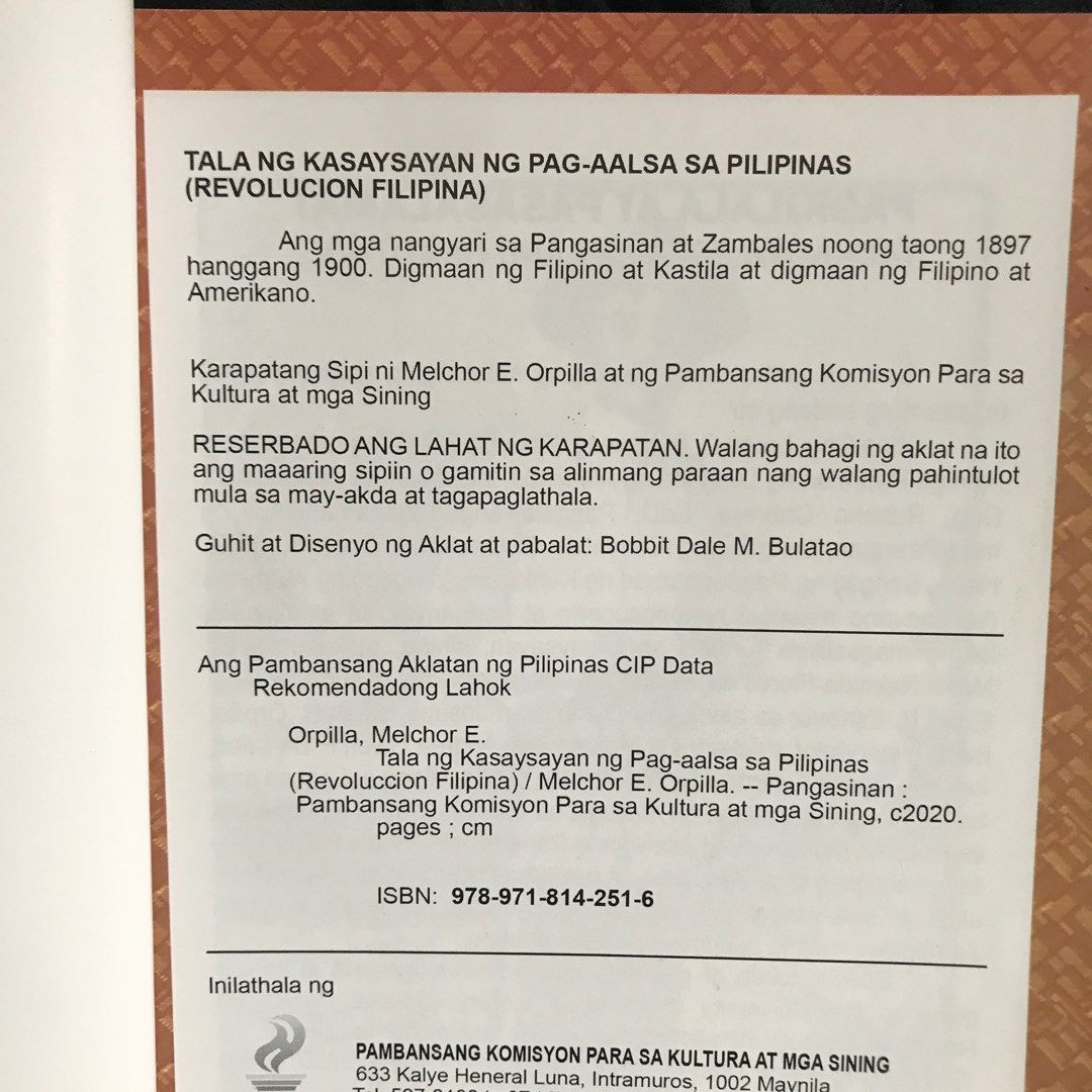 Felipe Quintos Tala ng Kasaysayan ng Pag-aalsa sa Pilipinas Revolucion ...