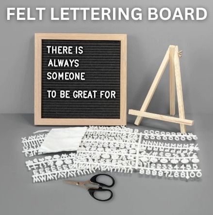 Felt Letter Notice Board Kit with 340 Changeable Lettering Emoji ...