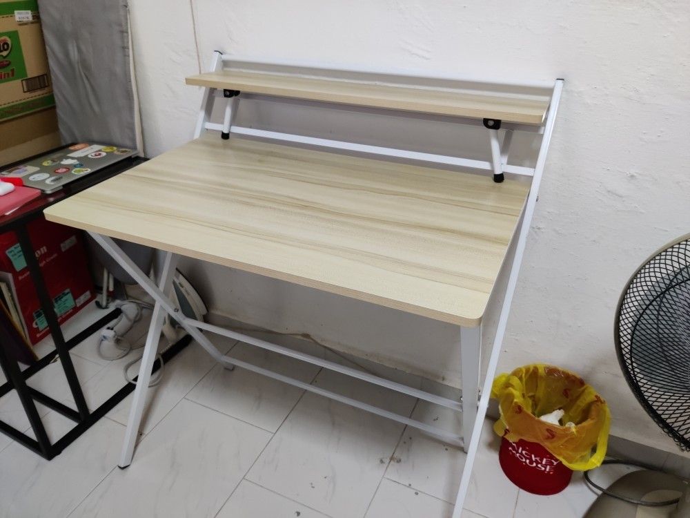 Foldable work/study table, Furniture & Home Living, Furniture, Tables ...