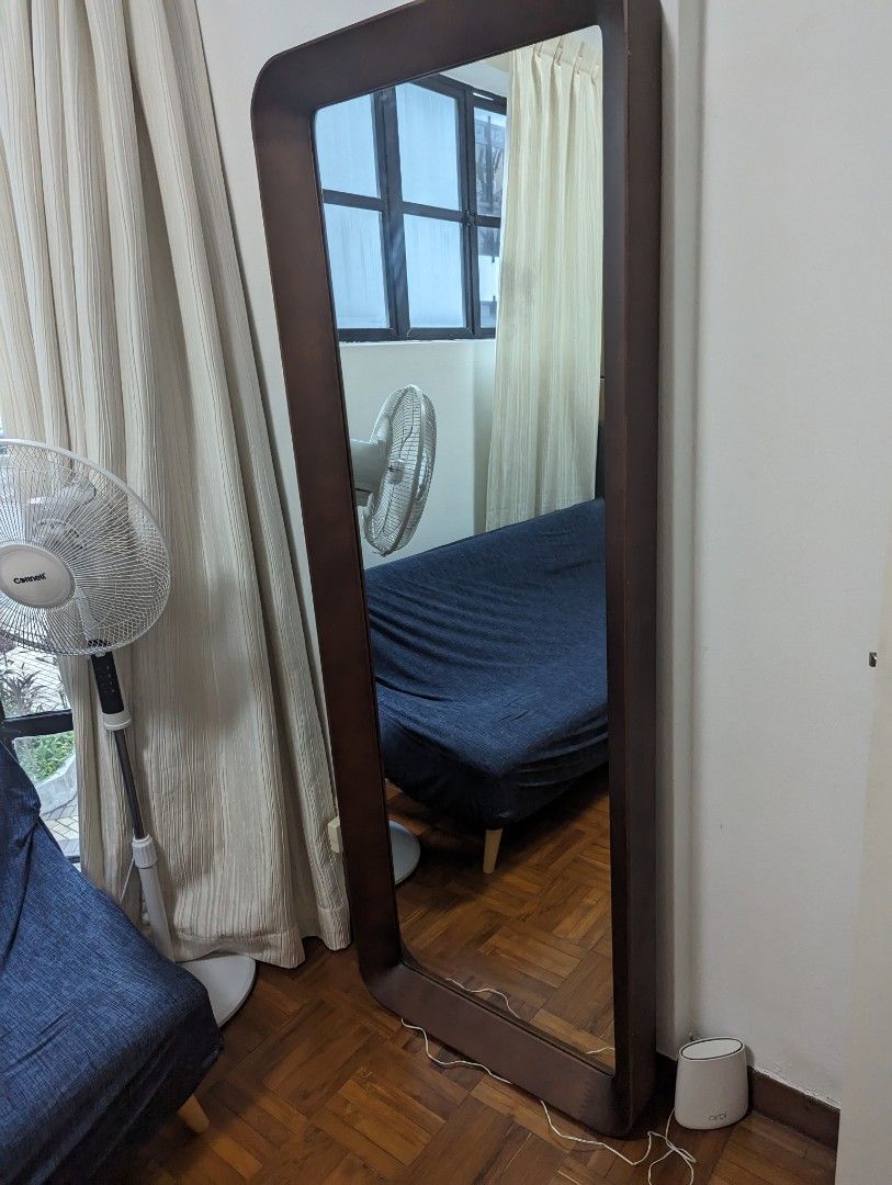 Full Length Wooden-framed Mirror (Picket & Rail), Furniture & Home ...