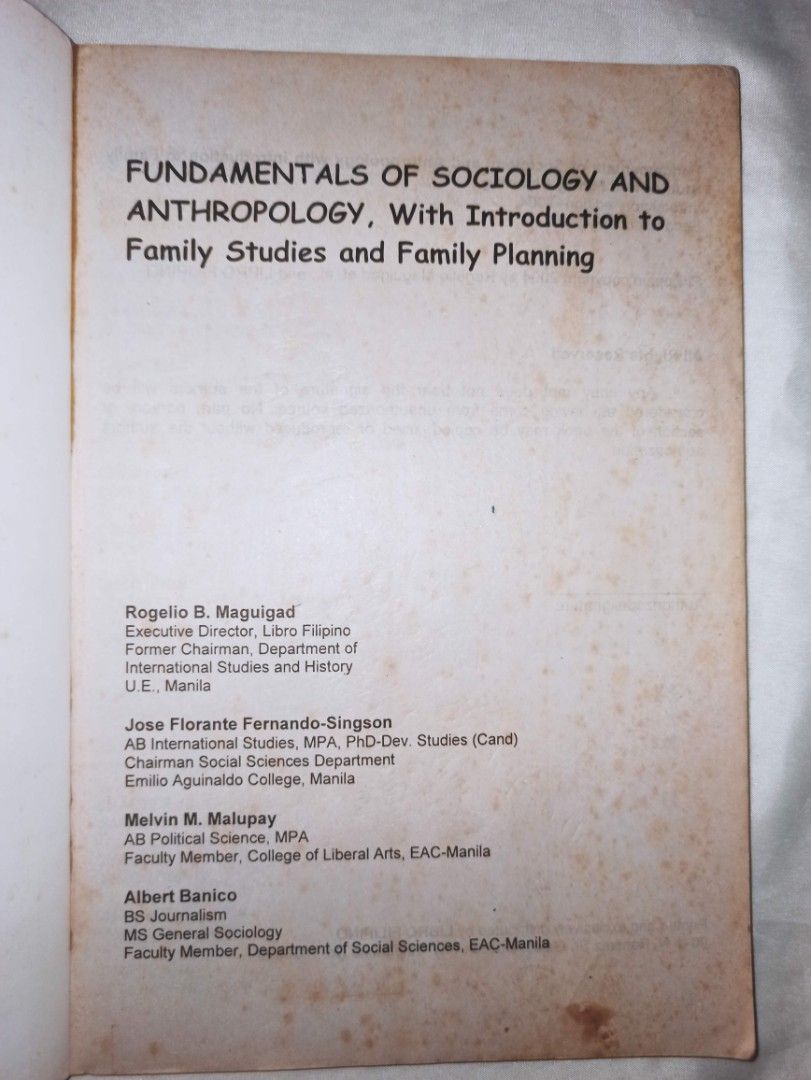 Fundamentals of Sociology and Anthropology with Intro to Family Studies, Hobbies & Toys, Books ...