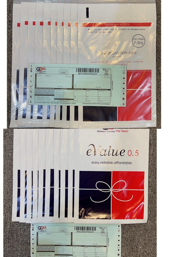 GDEX prepaid sheets with flyer, Hobbies & Toys, Stationery & Craft ...