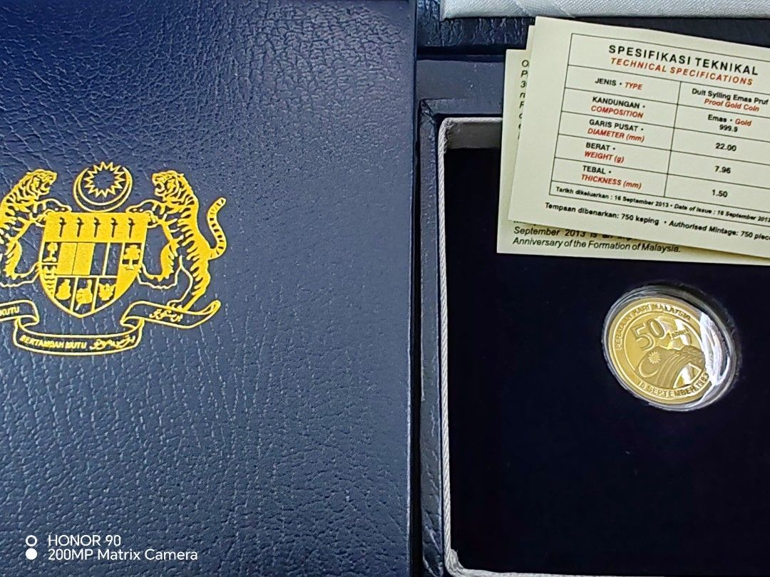 Gold proof coin, Perayaan Hari Malaysia ke 50, Hobbies & Toys ...