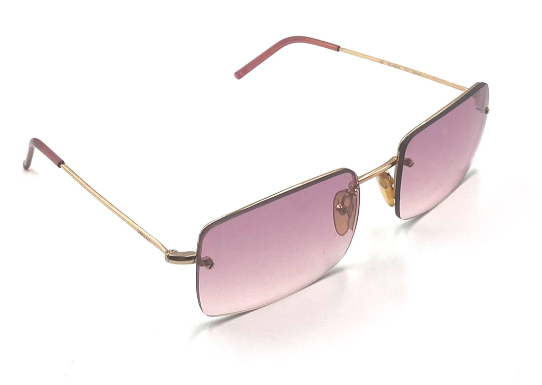 Gucci Pink Wire rimmed Sunglasses, Luxury, Accessories on Carousell