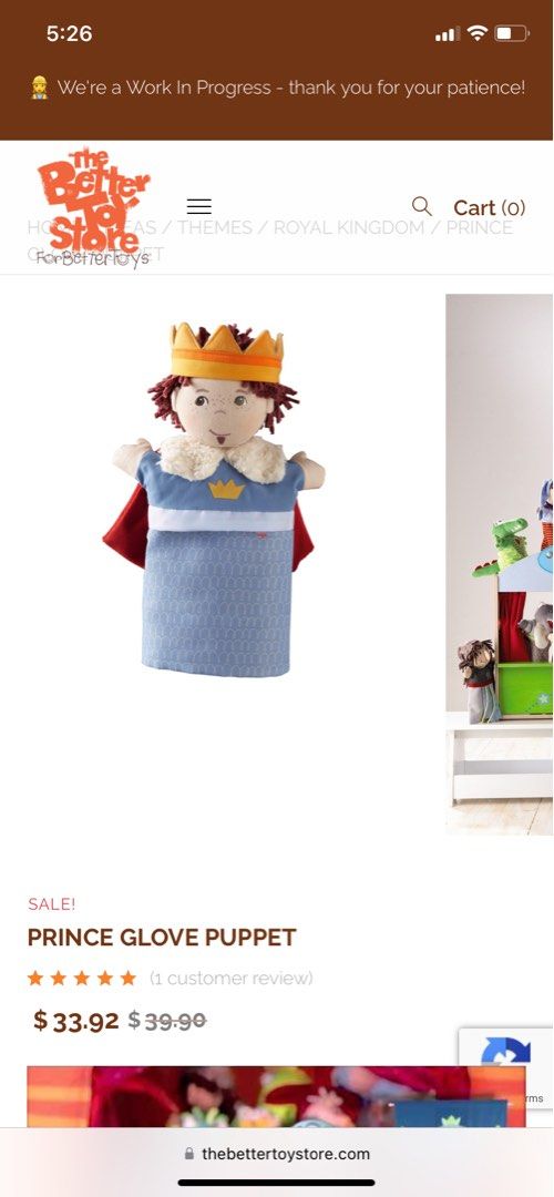 Haba first hand puppets titere kasperle teddy blue and prince glove ...