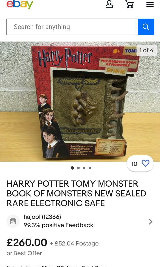 Harry Potter The Monster Book of Monsters Keep Safe Storage Box TOMY ...