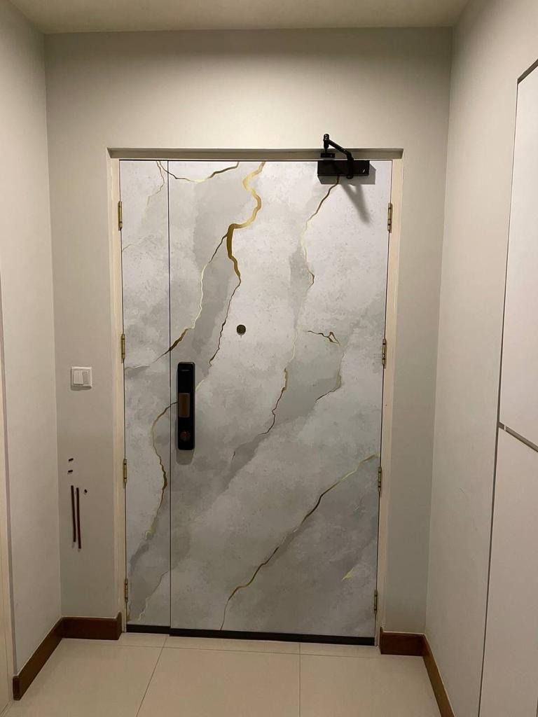 HDB / BTO Vinly main door sticker 4mm good quality long lasting door ...