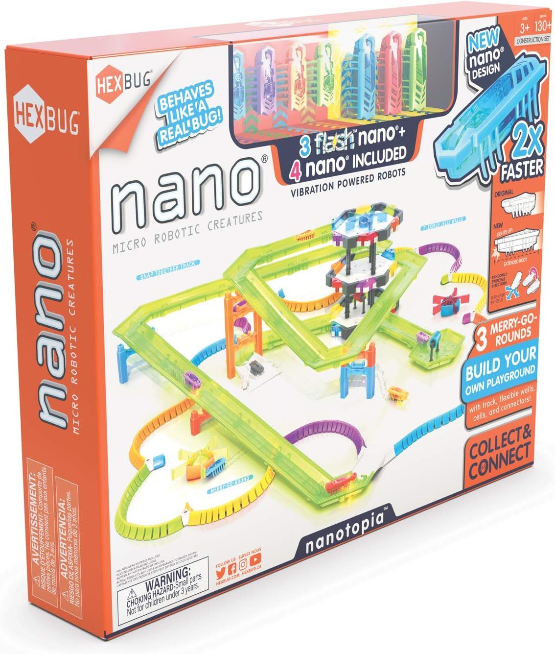 HEXBUG Flash Nano nanotopia - Colorful Sensory Playset for Kids - Build ...