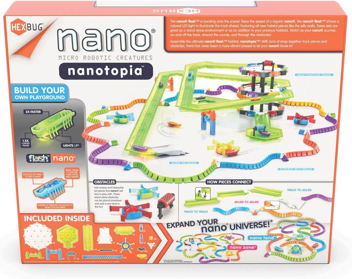 HEXBUG Flash Nano nanotopia - Colorful Sensory Playset for Kids - Build ...