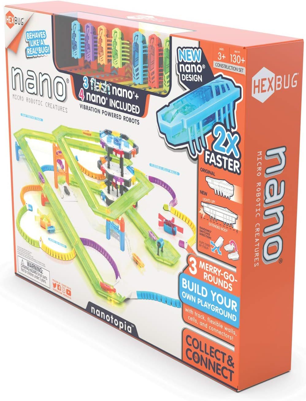 HEXBUG Flash Nano nanotopia - Colorful Sensory Playset for Kids - Build ...
