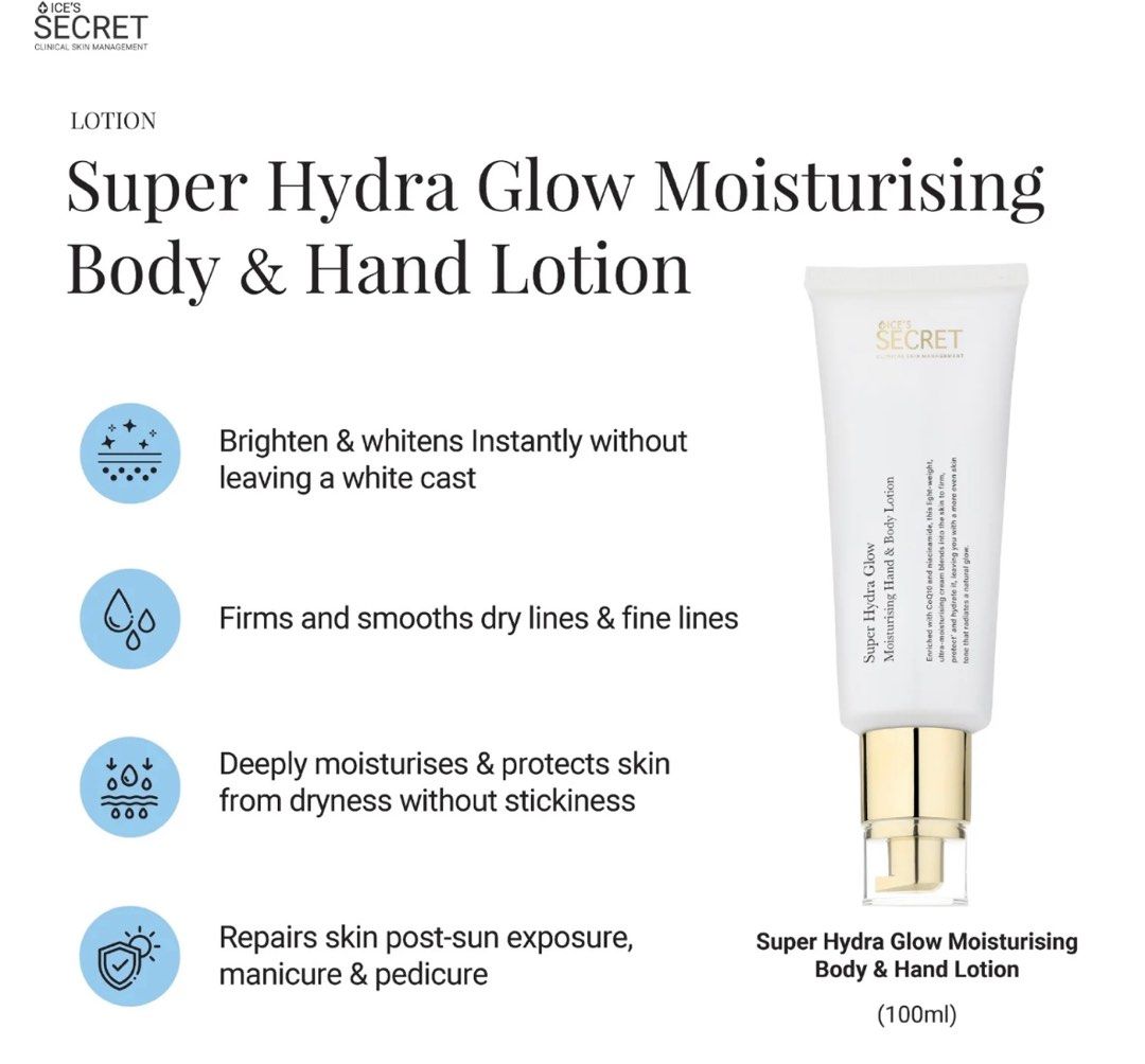 Ice Secret Super Hydra Glow Body & Hand Lotion, Beauty & Personal Care ...