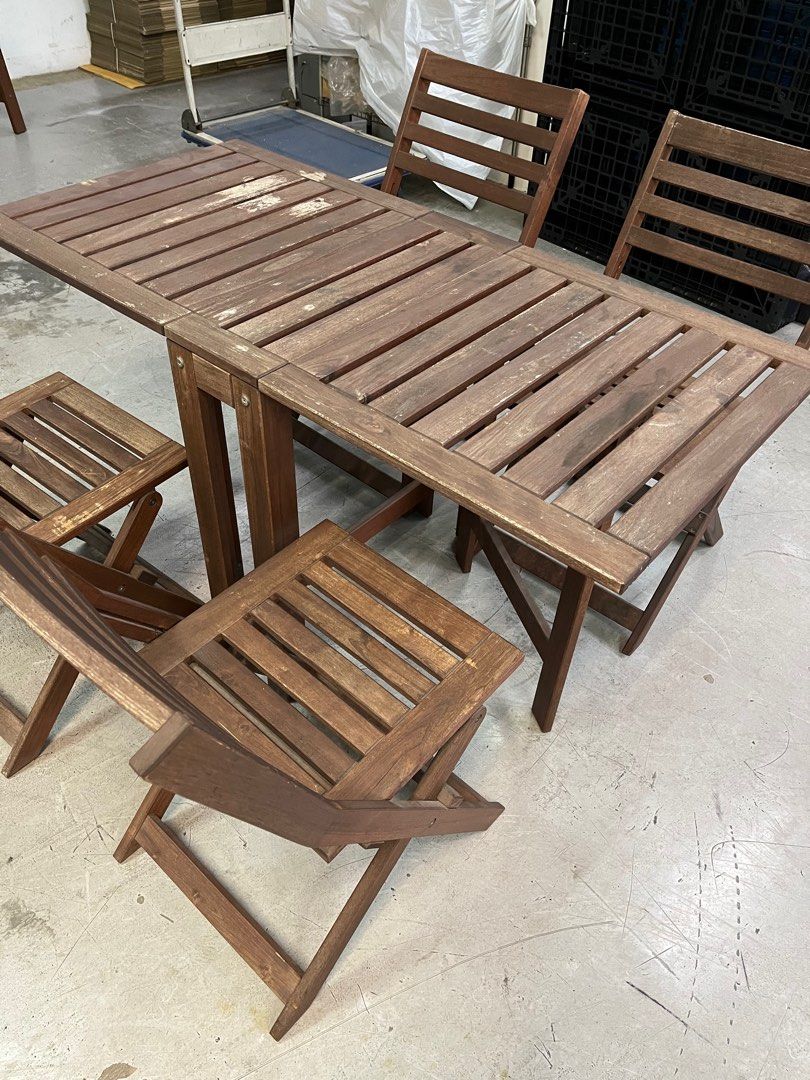 Ikea Applaro Table and Chairs, Furniture & Home Living, Outdoor ...