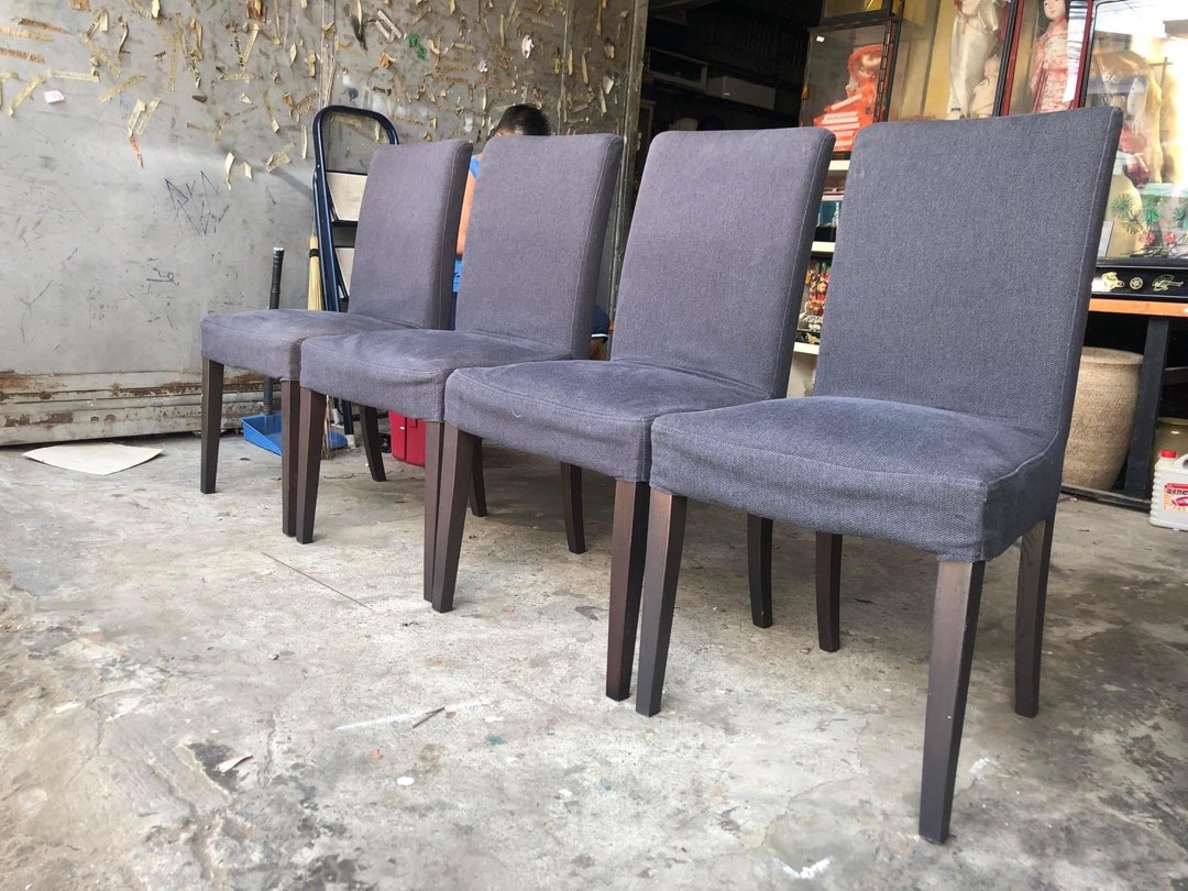 Ikea henriksdal gray dining chairs 4pcs, Furniture & Home Living ...