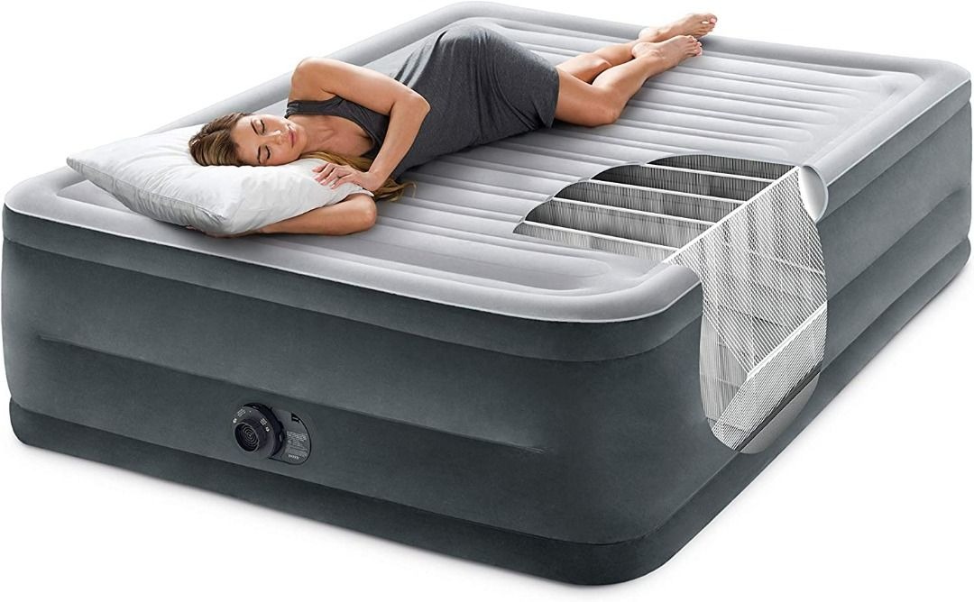 "Intex Queen Airbed with Built-in Electric Pump - Plush Comfort, 13 ...