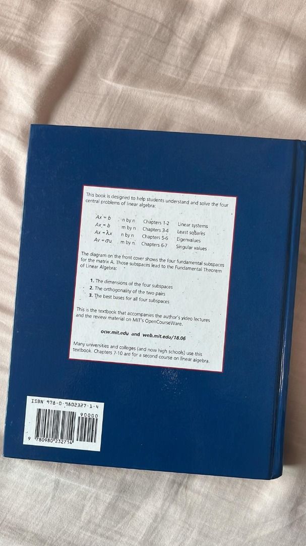 Introduction to Linear Algebra 4th Edition Hardcover (Gilbert Strang ...