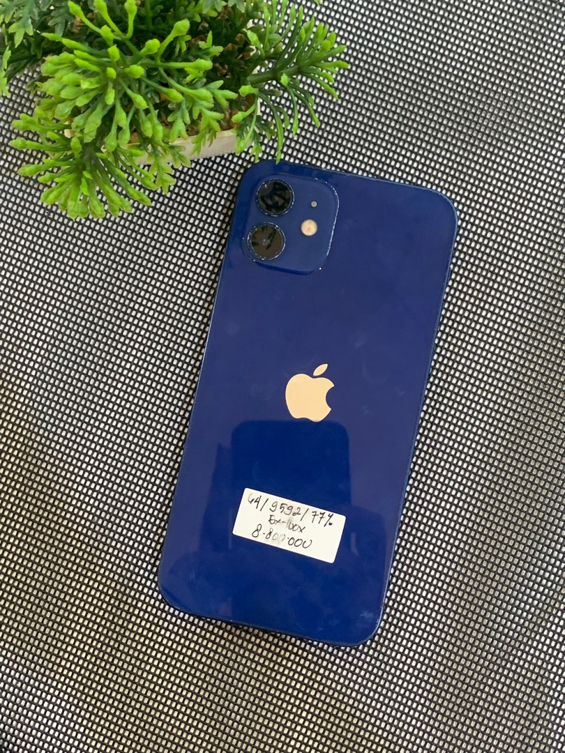 IPHONE 12 BIRU 64GB EX IBOX FUNGSIONAL NORMAL SEMUA, Telepon Seluler ...