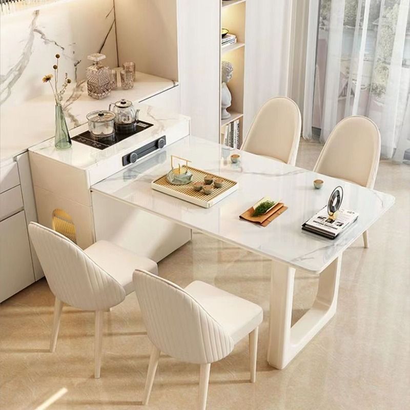 Island Table integrated rock board household retractable table open ...