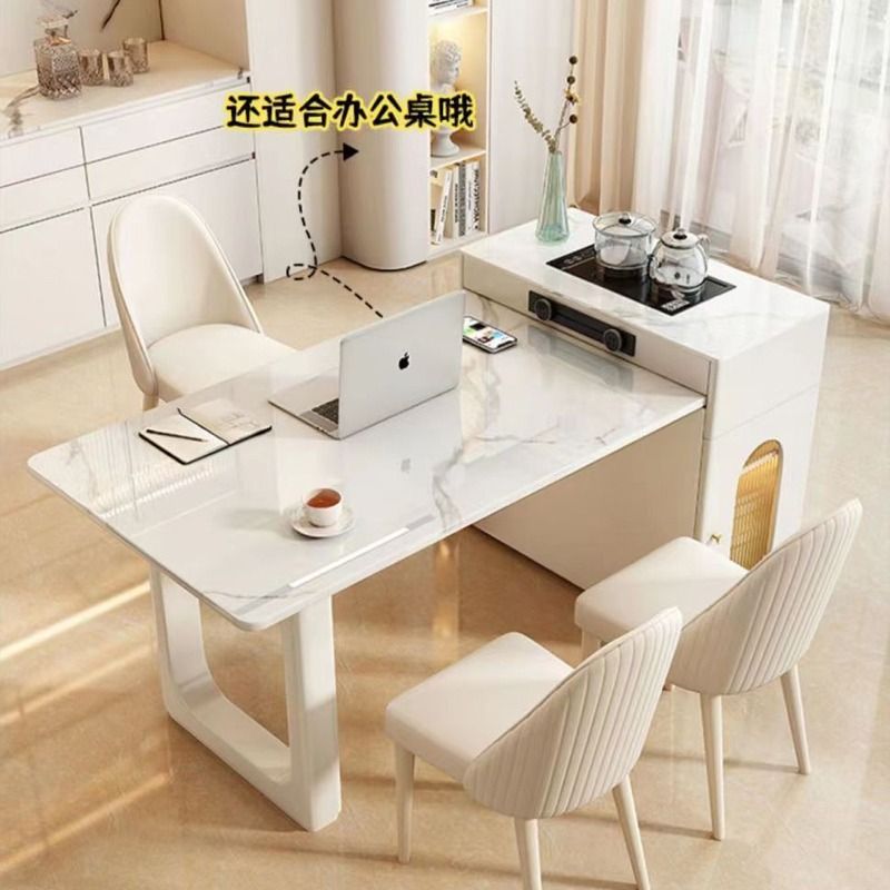 Island Table integrated rock board household retractable table open ...