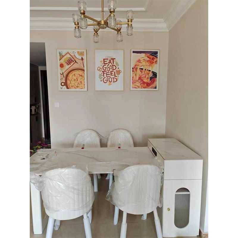 Island Table integrated rock board household retractable table open ...