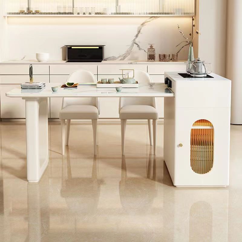 Island Table integrated rock board household retractable table open ...