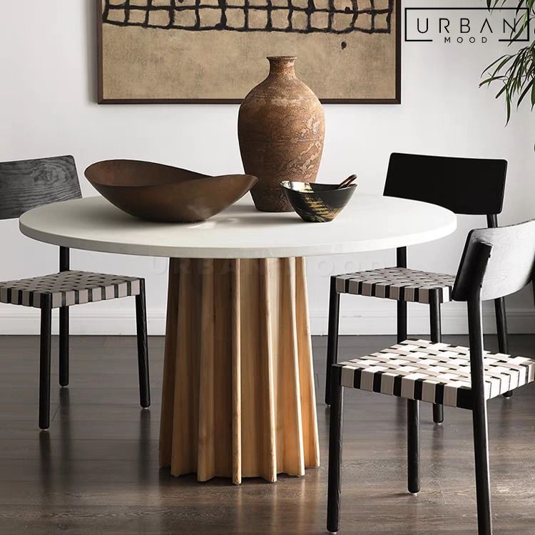 JOBBS Japandi Solid Wood Dining Table, Furniture & Home Living ...